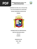 Informe Final de Practicas Preprofesionales | PDF | Educación primaria | Aprendizaje
