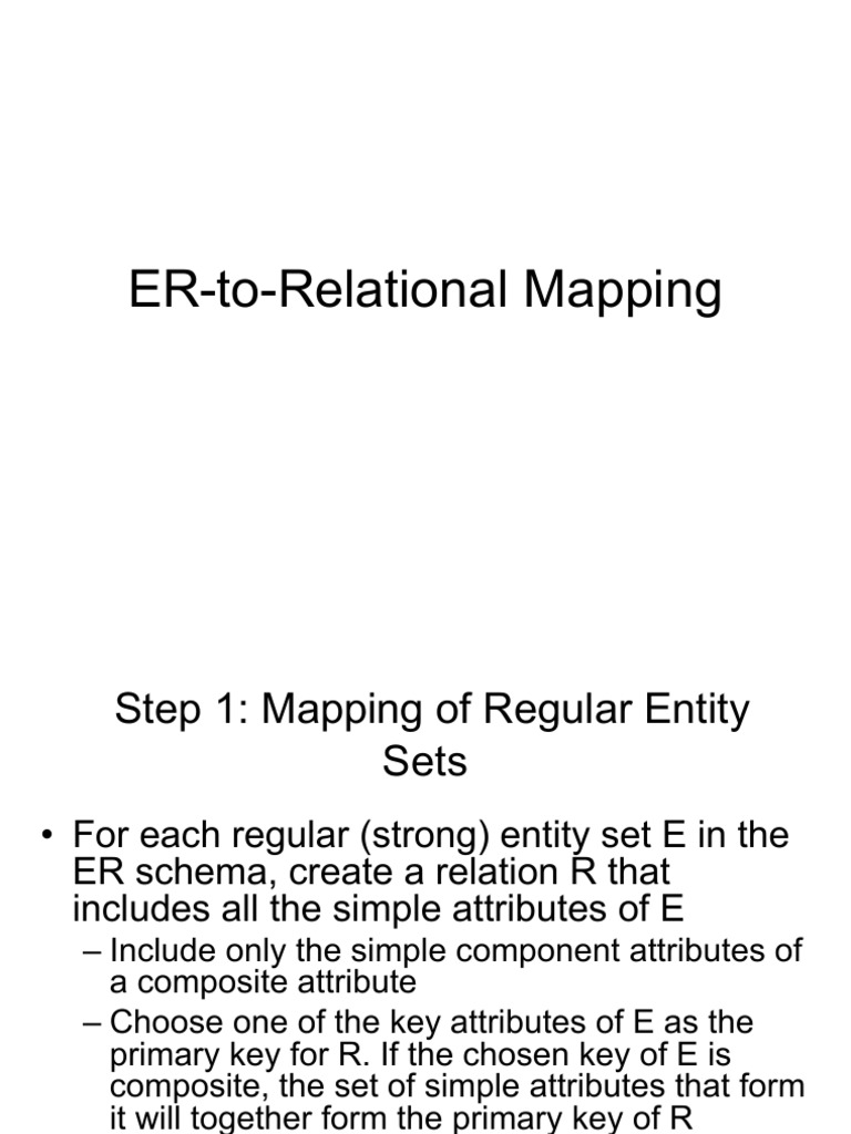 ER-to-Relational Mapping | PDF | Relational Database | Inheritance (Object Oriented Programming)