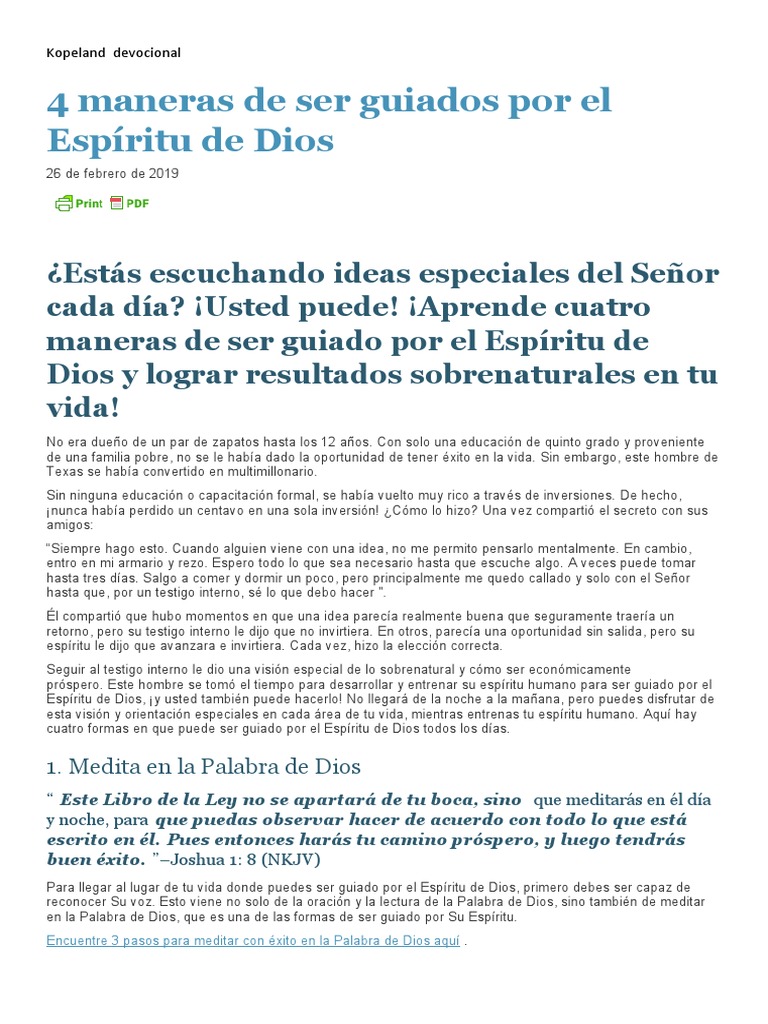 Devocional Kopeland | PDF | Oración | La unción