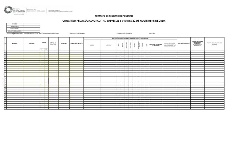 Formato de Registro de Ponentes CPC | PDF | Educación avanzada Formato de Registro de Ponentes CPC | PDF | Educación avanzada