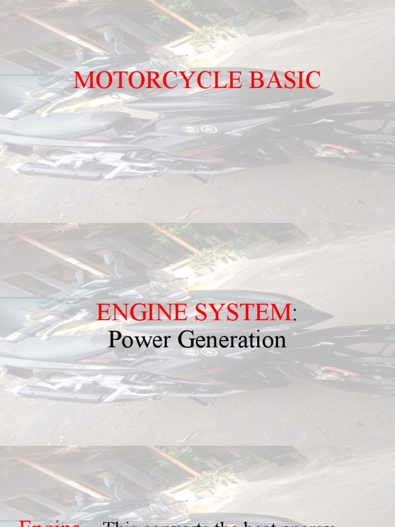 Motorcycle Basic | PDF | Internal Combustion Engine | Carburetor