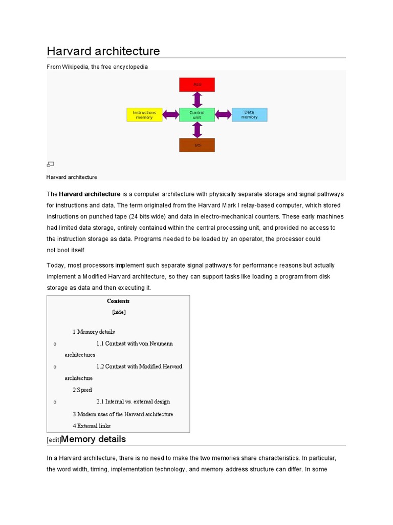 Harvard Architecture: Memory Details | PDF | Computer Science | Classes ...