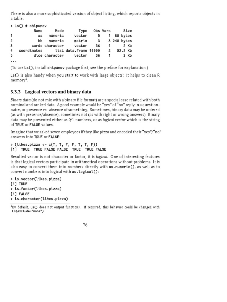 Understanding Logical Vectors in R | PDF | Ratio | Level Of Measurement