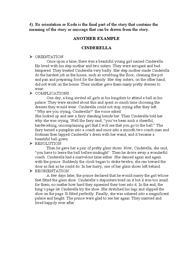 Another Example of Narrative Text | PDF | Works | Cinderella