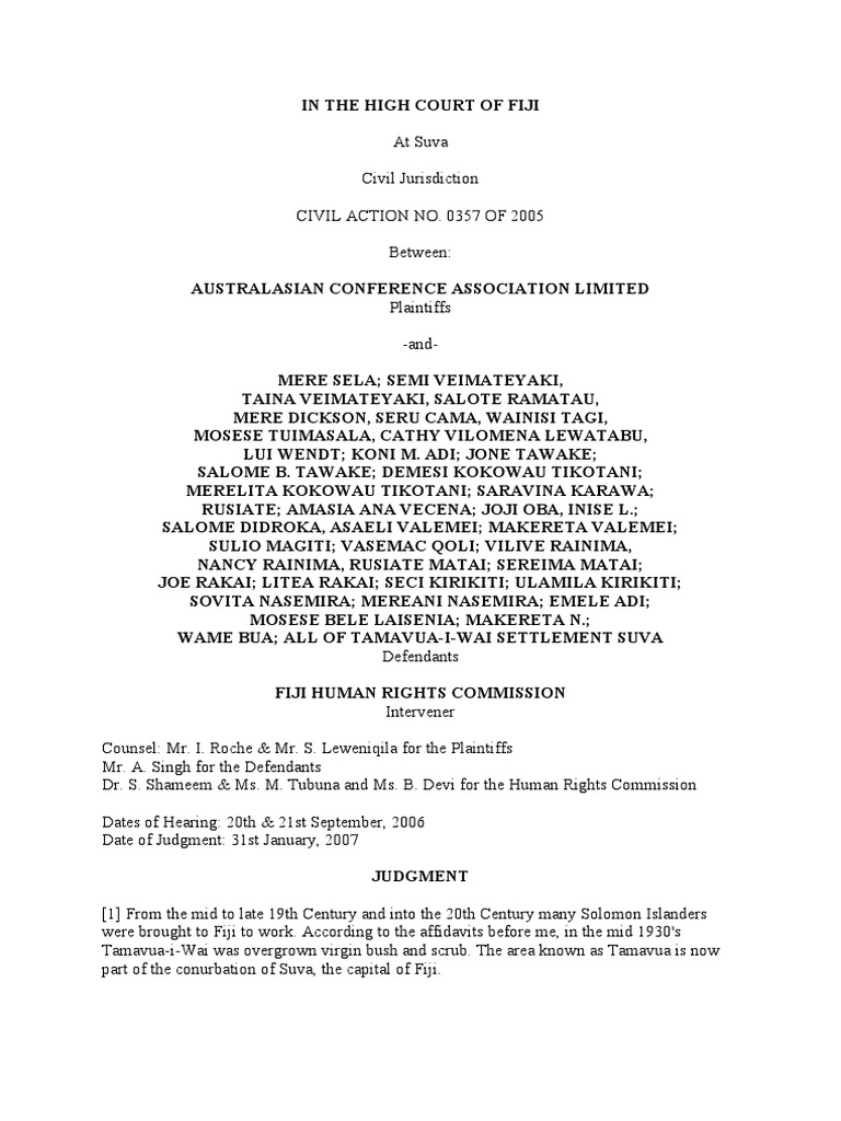 Australasian Conference V Sela | PDF | Estoppel | Equity (Law)