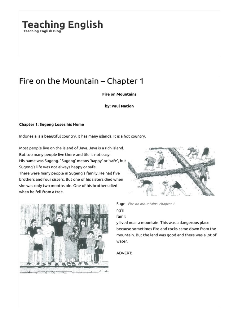 Fire On The Mountain - Chapter 1 - Teaching English | PDF