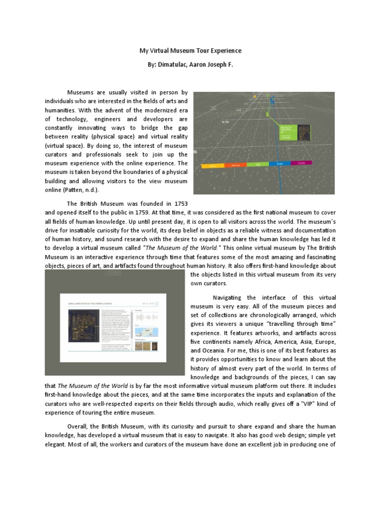 Virtual Tour of The British Museum | PDF | Museum | Experience