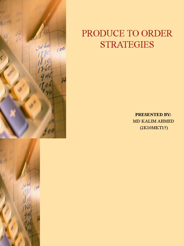 Produce to Order Strategies Guide | PDF