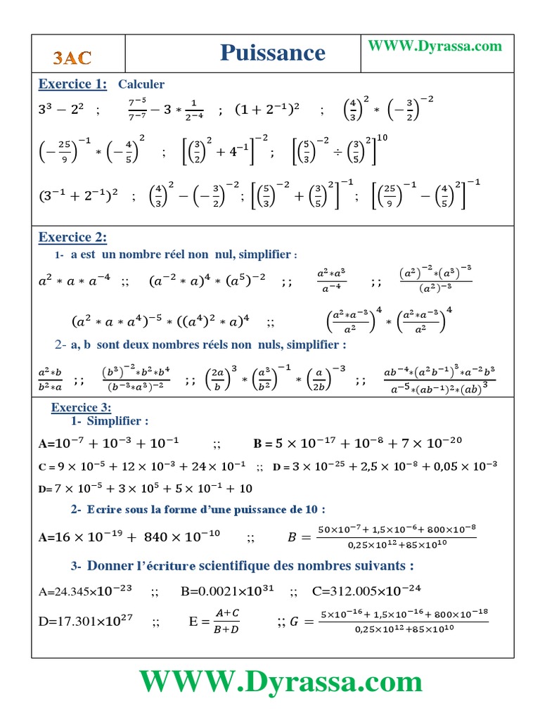 Puissance 1 PDF | PDF | Nombre | Enseignement des mathématiques