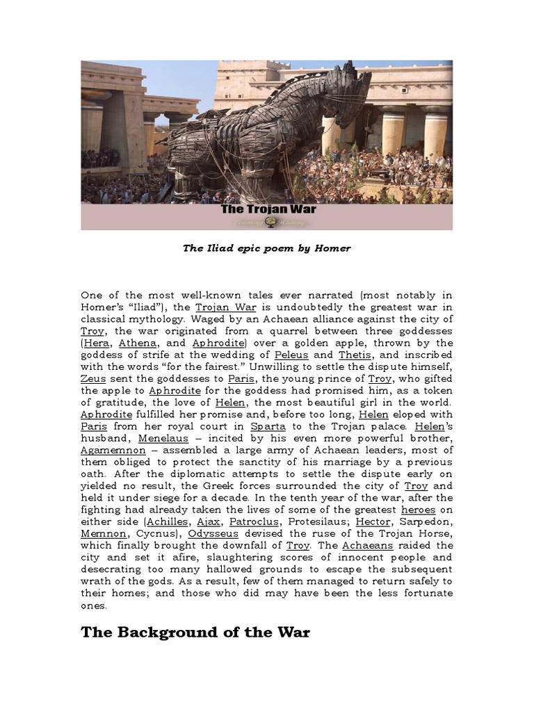 The Iliad Epic Poem by Homer | PDF | Trojan War | Hector