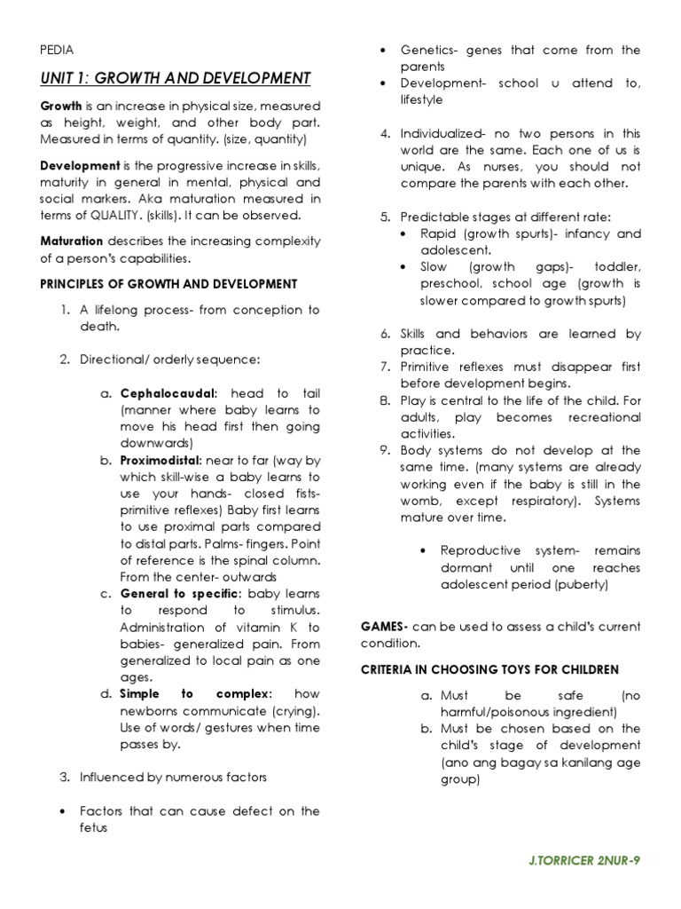 Pedia Reviewer (Unit 1 and 2) PDF | PDF | Breast Milk | Adolescence