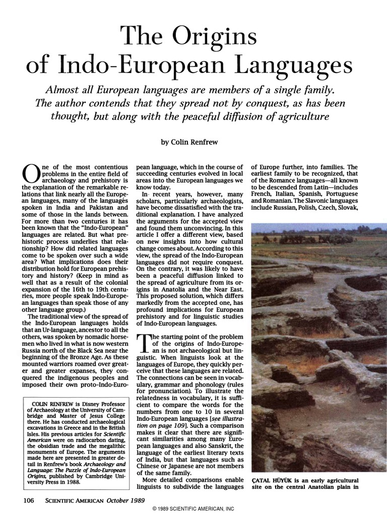 Origins of Indo European Languages | PDF | Linguistics | Languages Of ...