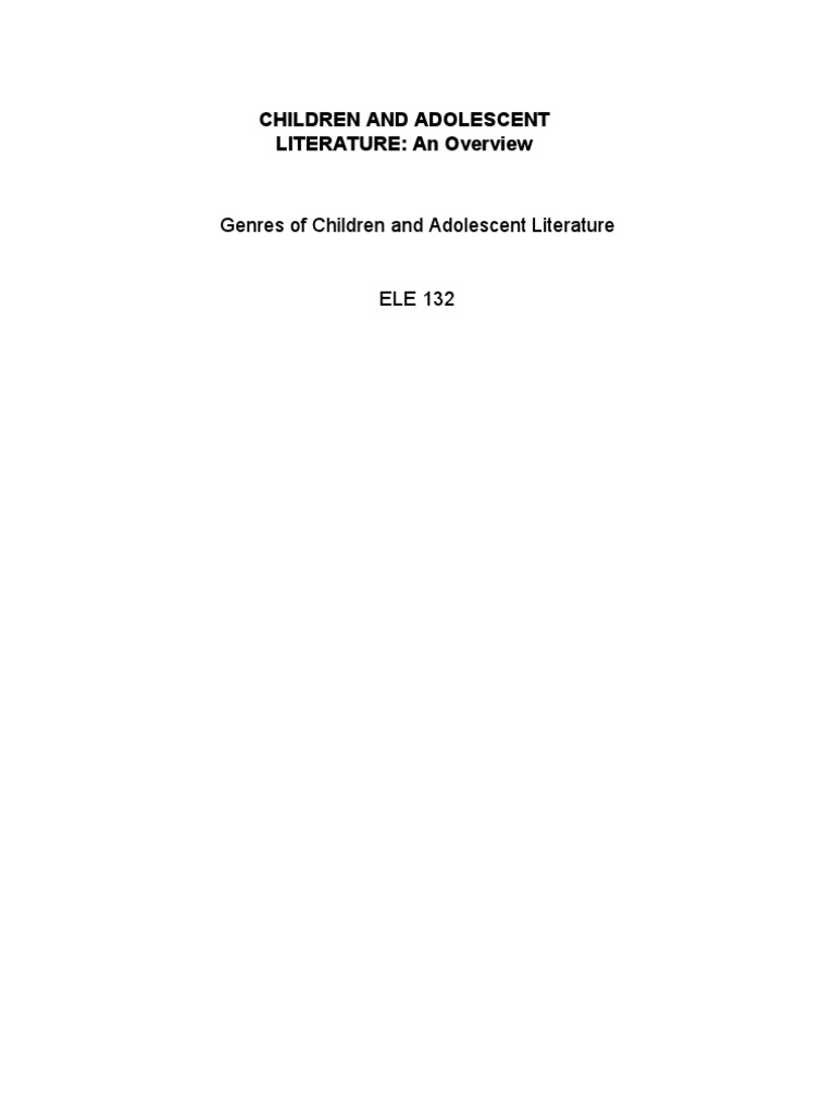 Overview of Children's Literature Genres | PDF | Traditional Stories ...
