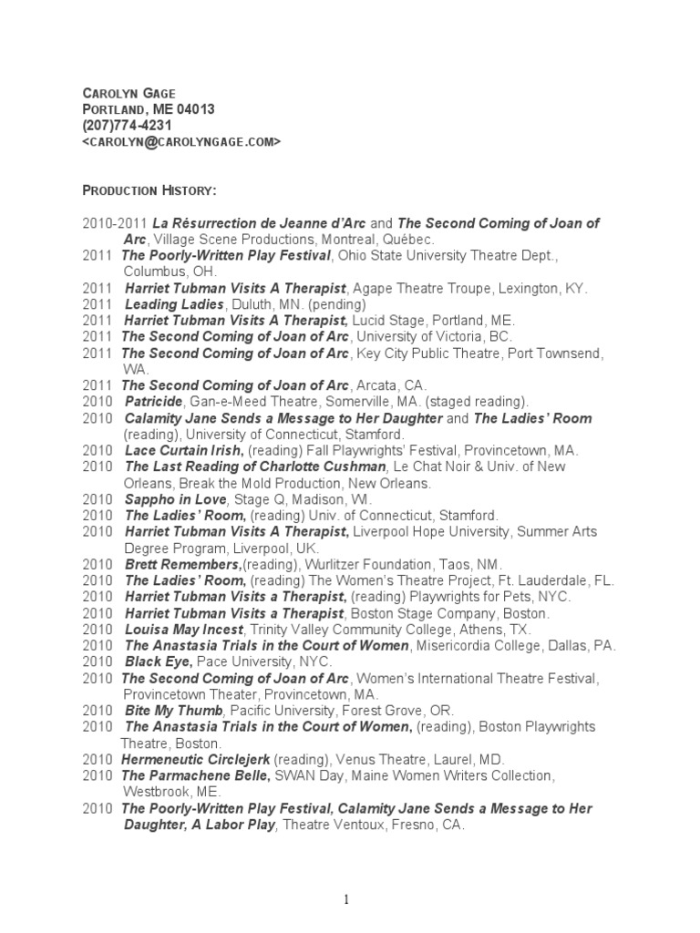 Gage Production History | PDF | Leisure