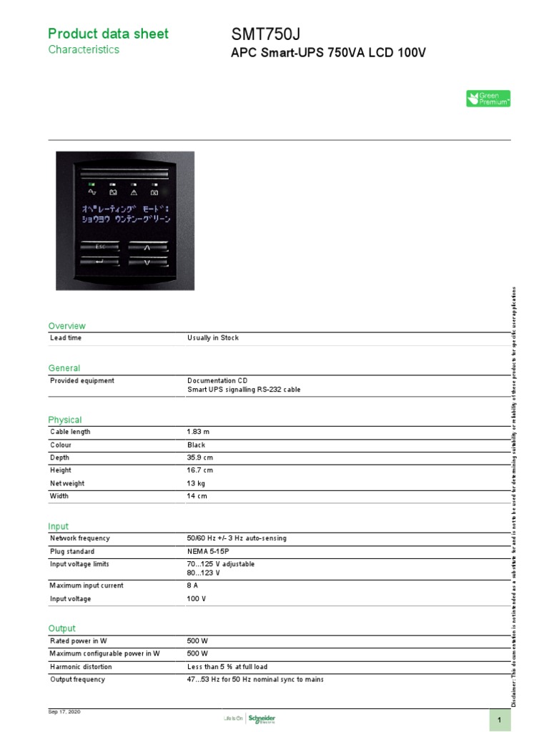 SMT750J: Product Data Sheet | PDF | Mains Electricity | Ac Power Plugs ...