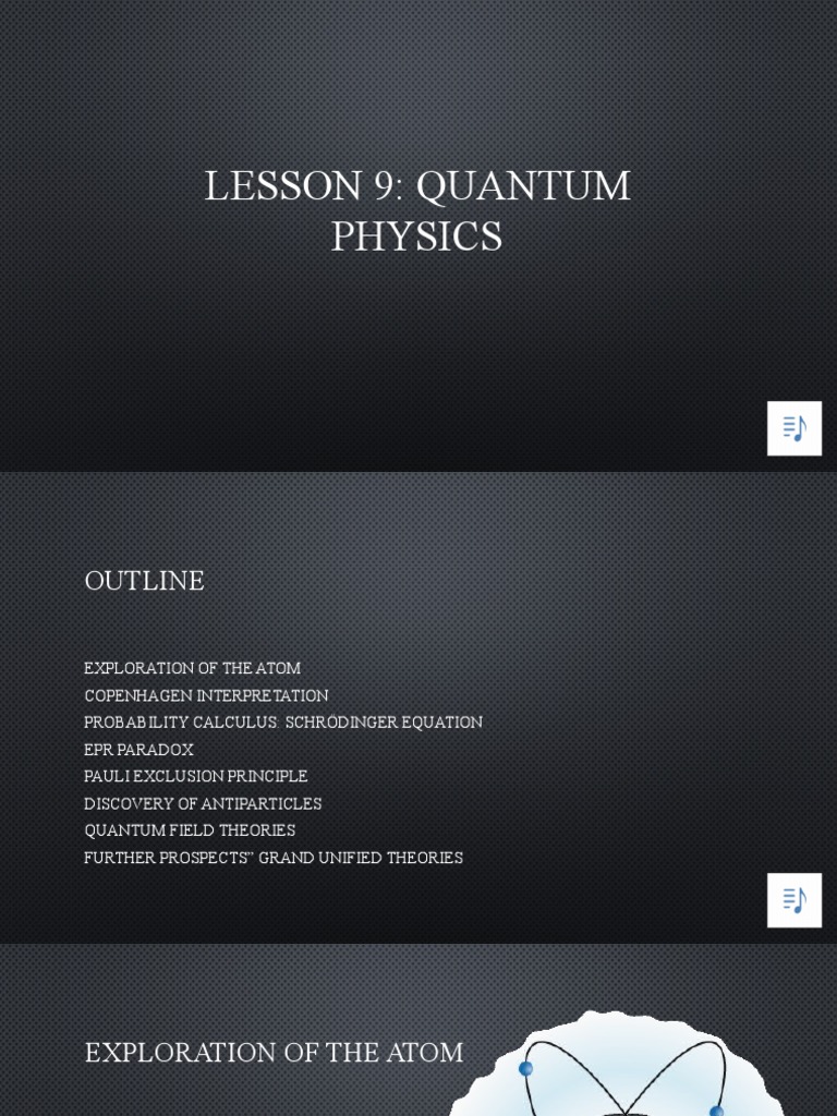Lesson 9: Quantum Physics | PDF