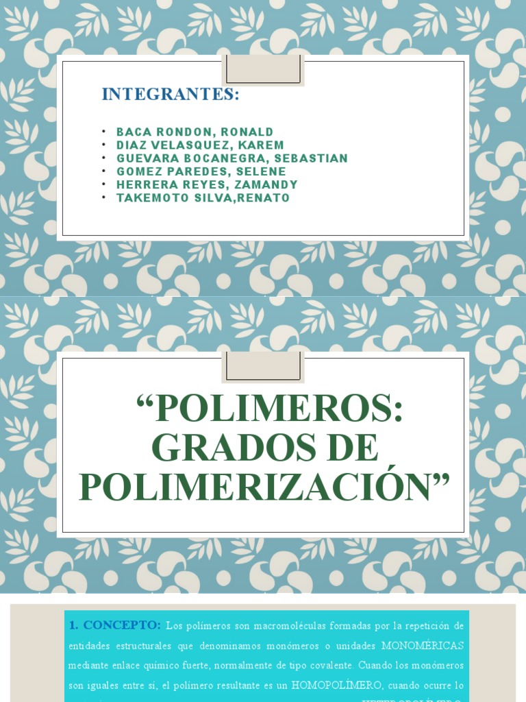 Polimeros - Grados de Polimerizacion | PDF | Polímeros | Cloruro de ...
