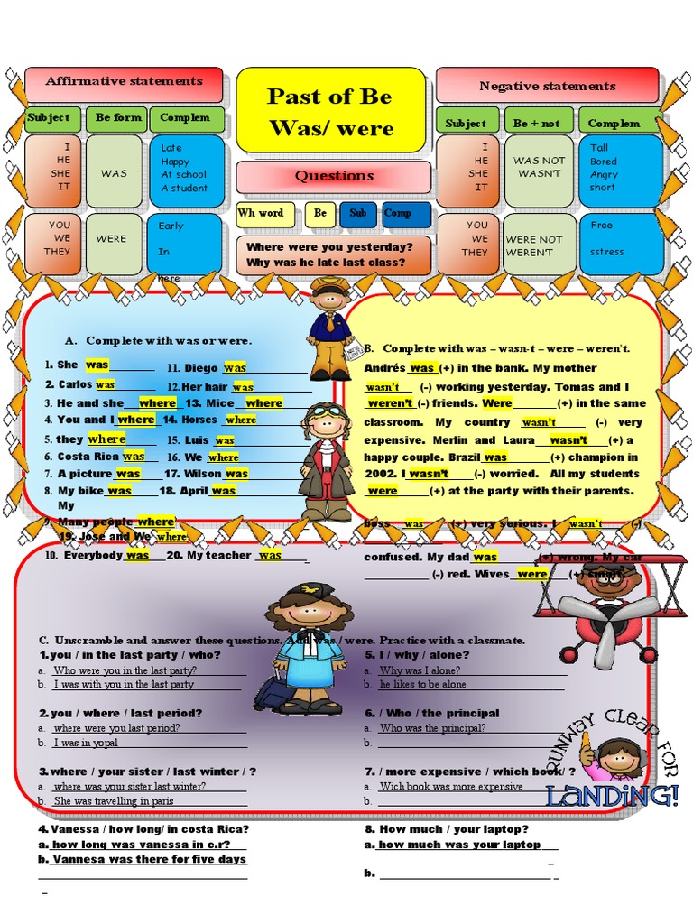 Past of Be Was/ Were: Questions | PDF