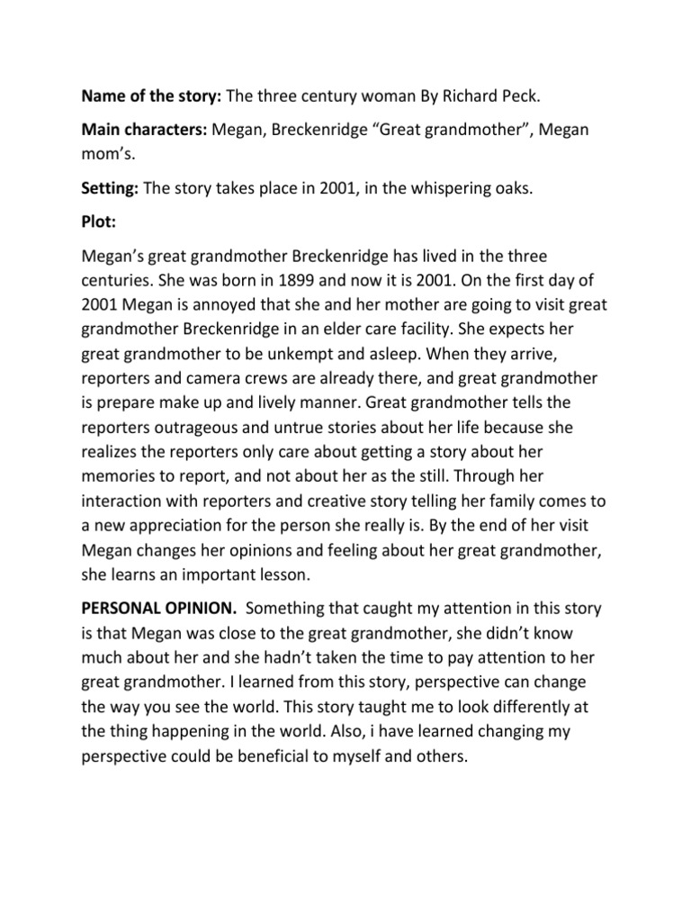 Understanding "The Three Century Woman" | PDF | Mystery, Thriller ...