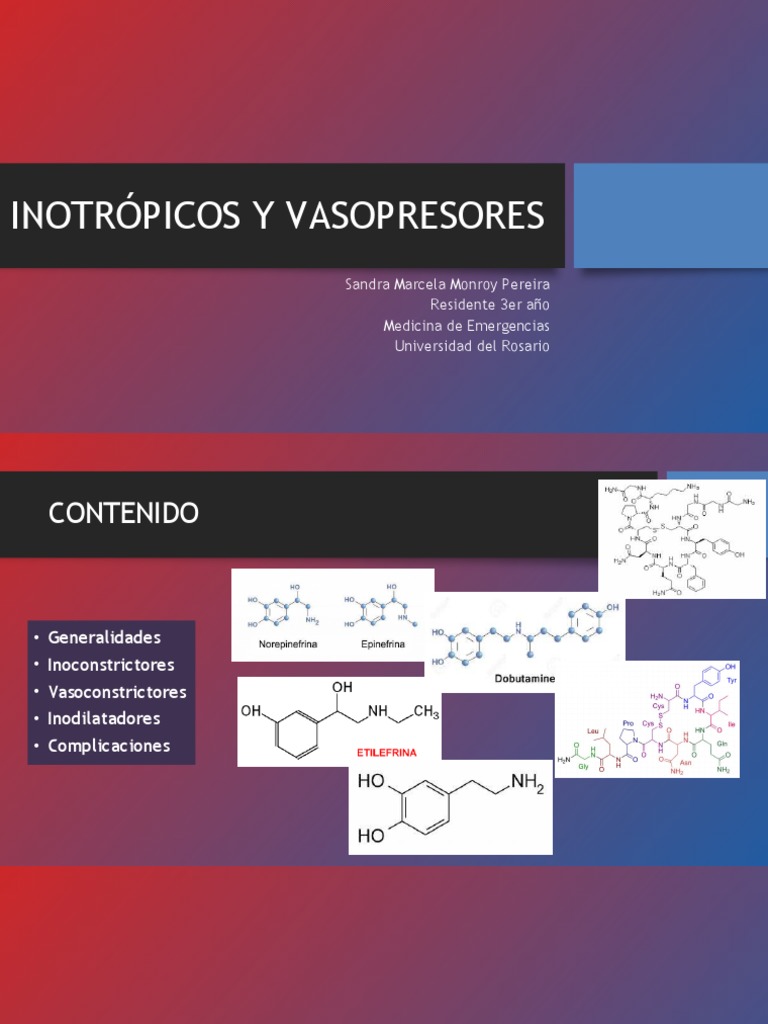 Inotrópicos y Vasopresores | PDF | Emergencias Médicas | Drogas