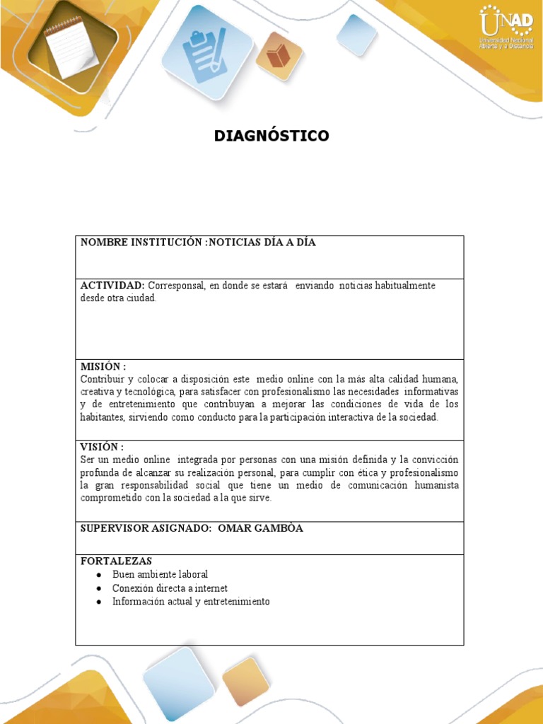 Formato Diagnóstico. | PDF