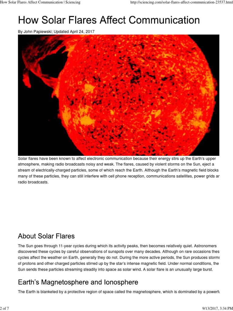 Impact of Solar Flares on Communication | PDF | Solar Flare | Magnetosphere