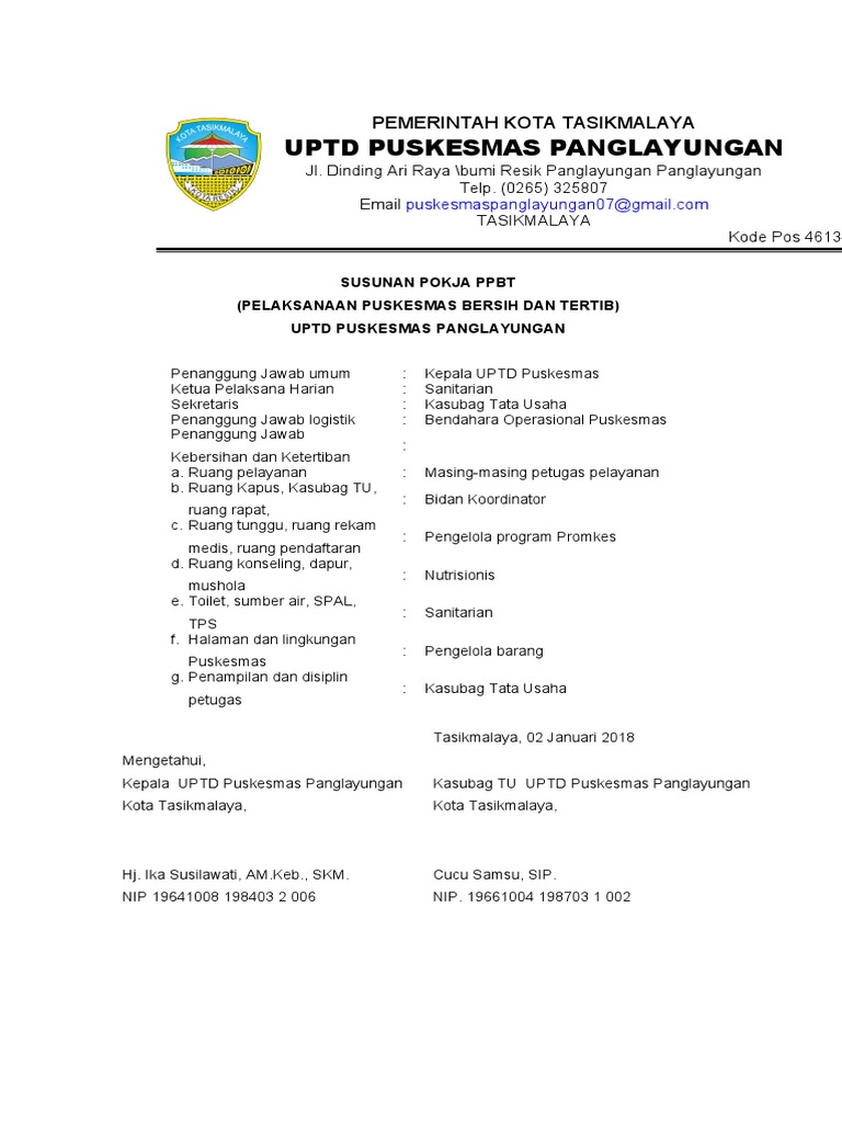 Susunan Pokja PPBT | PDF