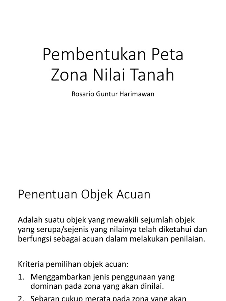 Peta Zona Nilai Tanah (ZNT) | PDF