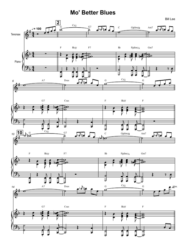 Mo Better Blues | PDF | Musicology | Musical Compositions