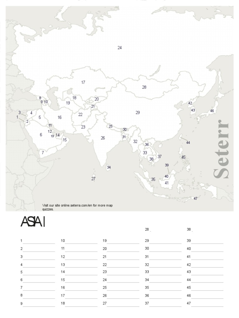 Asia Countries Quiz | PDF