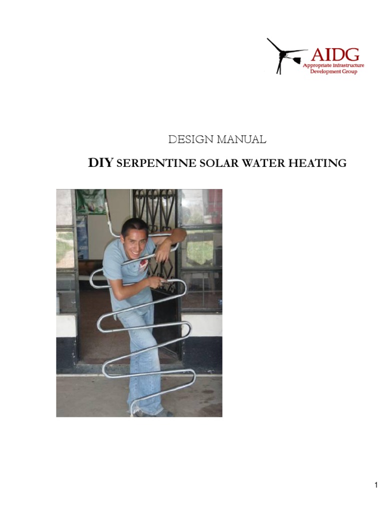 Serpentine Solar Design Manual | PDF | Water Heating | Solar Energy