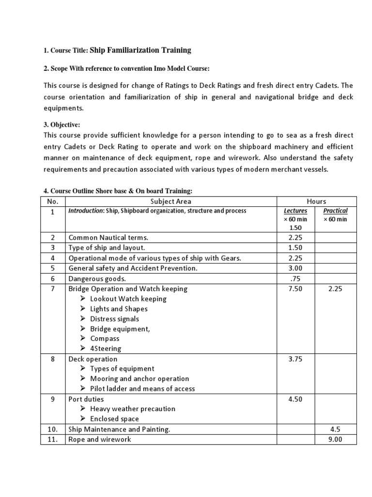 Ship Familiarization Training Pdf Ships Rope