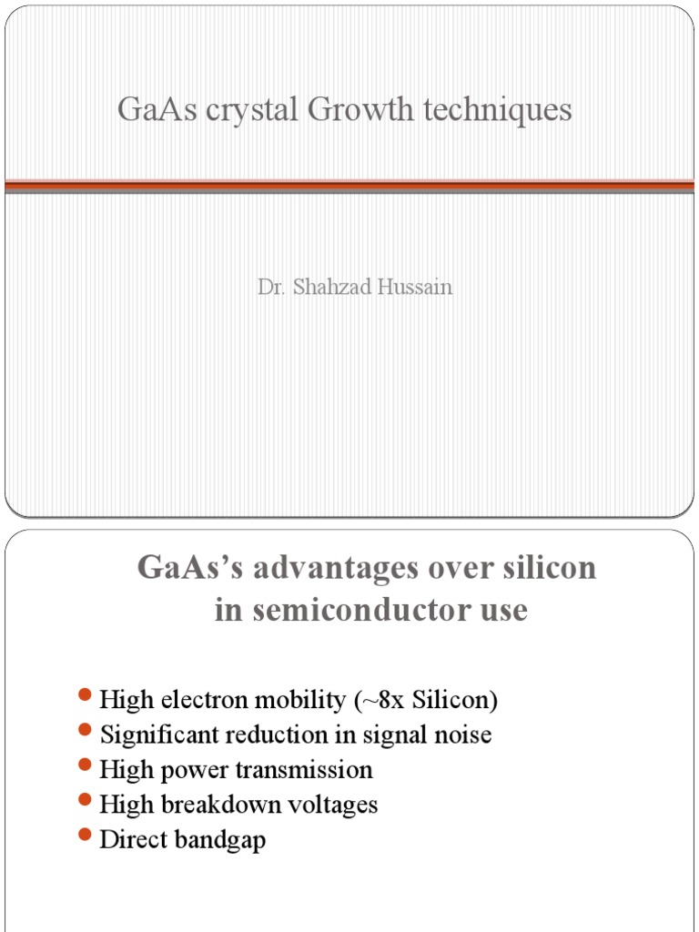 GaAs Crystal Growth Techniques Overview | PDF | Arsenic | Gallium Arsenide
