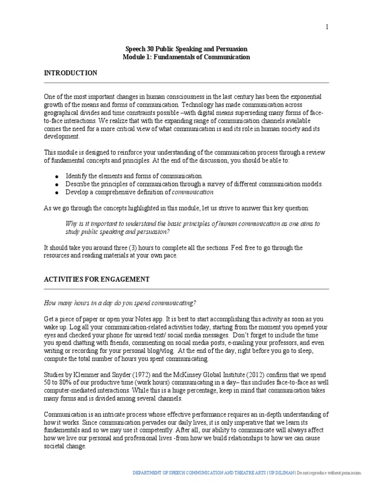 Module 1 - Fundamentals of Communication PDF | PDF | Communication | Semiotics