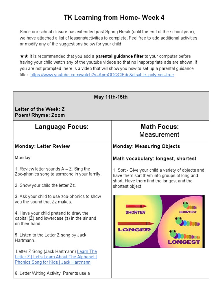 TK Learning From Home - Week 4 | PDF | Letter Case