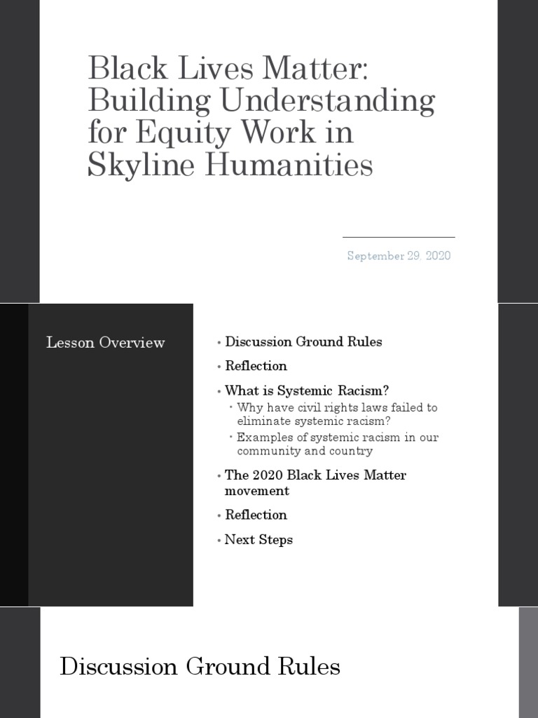 Understanding Systemic Racism in America | PDF | Black Lives Matter ...