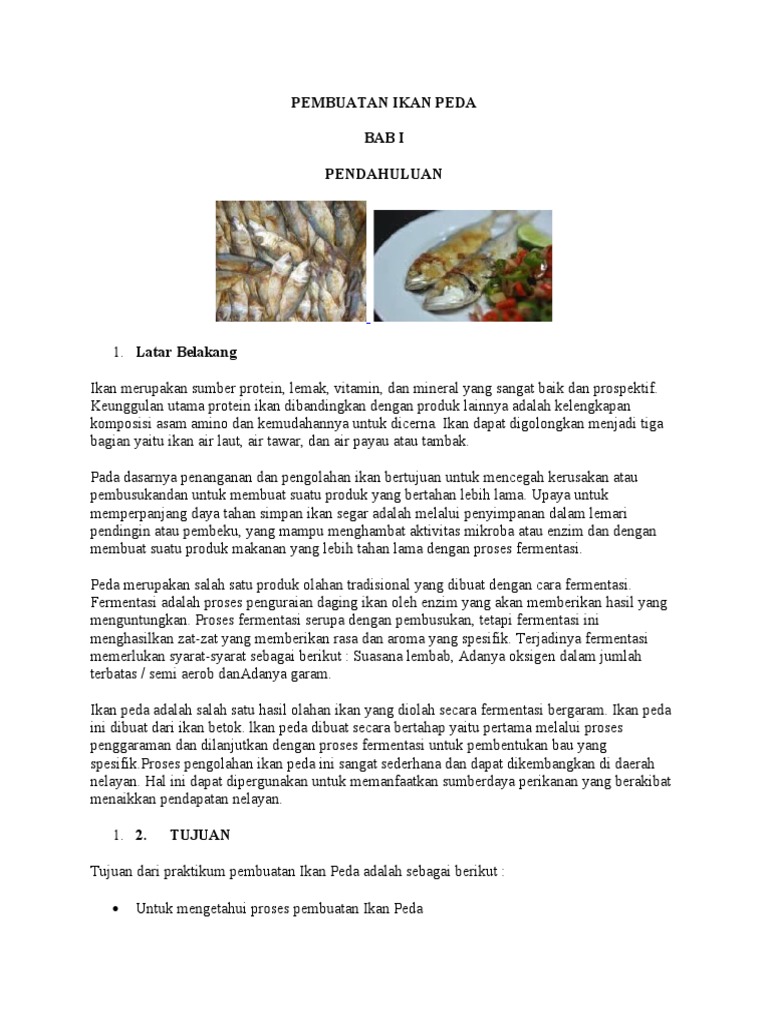 Pembuatan Ikan Peda | PDF | Memasak, Makanan, & Anggur