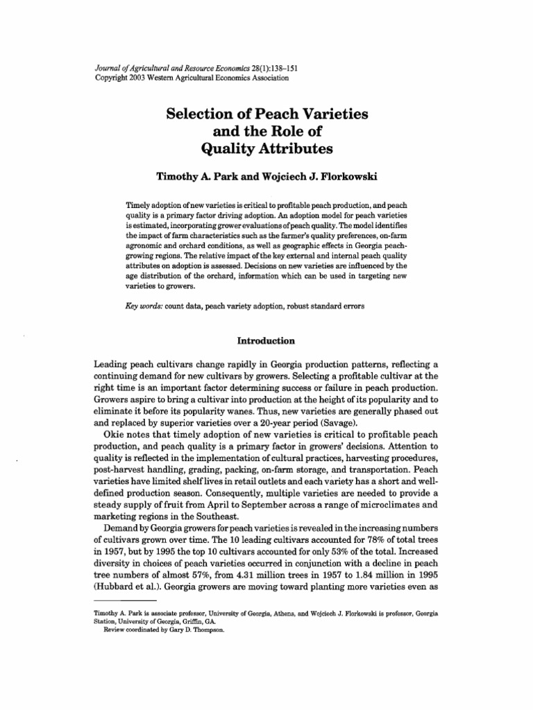 Selection of Peach Varieties | PDF | Poisson Distribution | Teaching ...