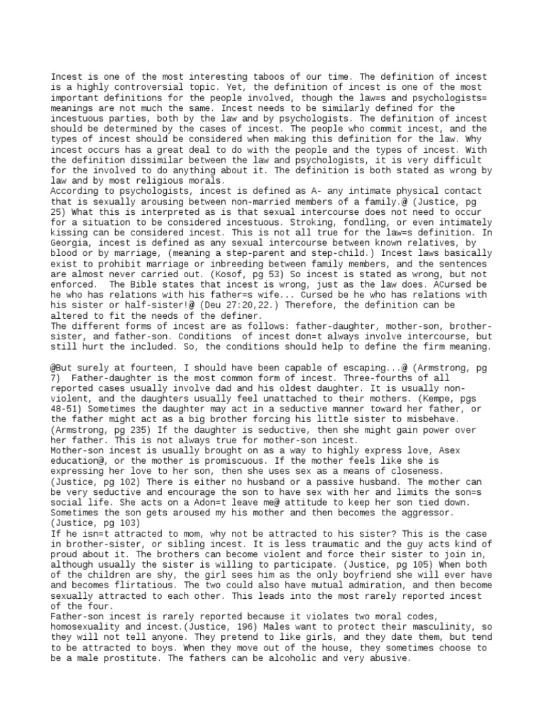 Incest | PDF | Incest | Interpersonal Relationships