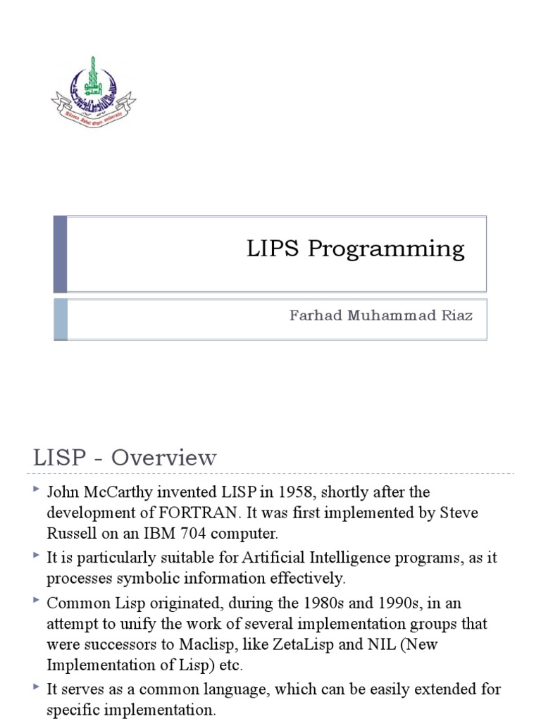 LIPS Programming Overview and Applications | PDF | Computer Programming ...