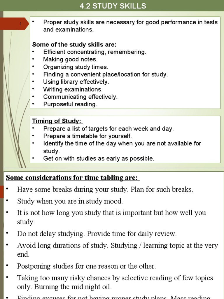 Some of The Study Skills Are | PDF | Study Skills | Test (Assessment)