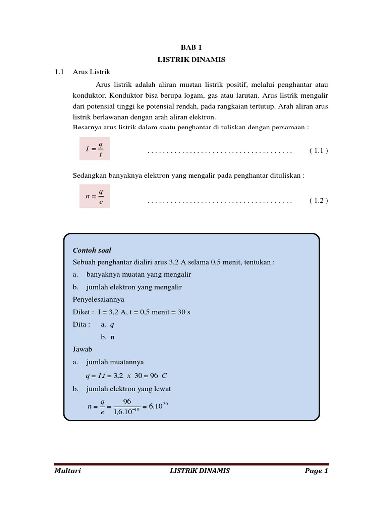 LISTRIK DINAMIS BAB 1 | PDF