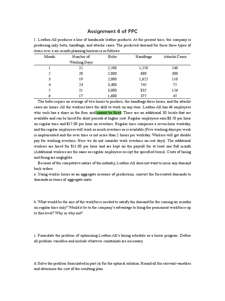 Assignment 4 of PPC | PDF | Overtime | Working Time