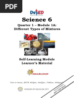 Science 6 1st Periodical Test With Answer Key | PDF | Solution | Mixture