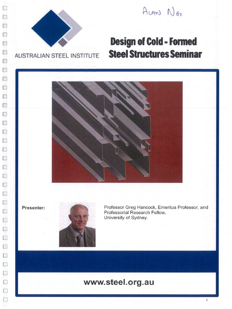Design of Cold-Formed Steel Structures ASI PDF | PDF | Buckling | Bending