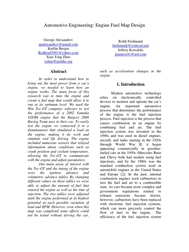 Engine Fuel Map Design | PDF | Internal Combustion Engine | Fuel Injection
