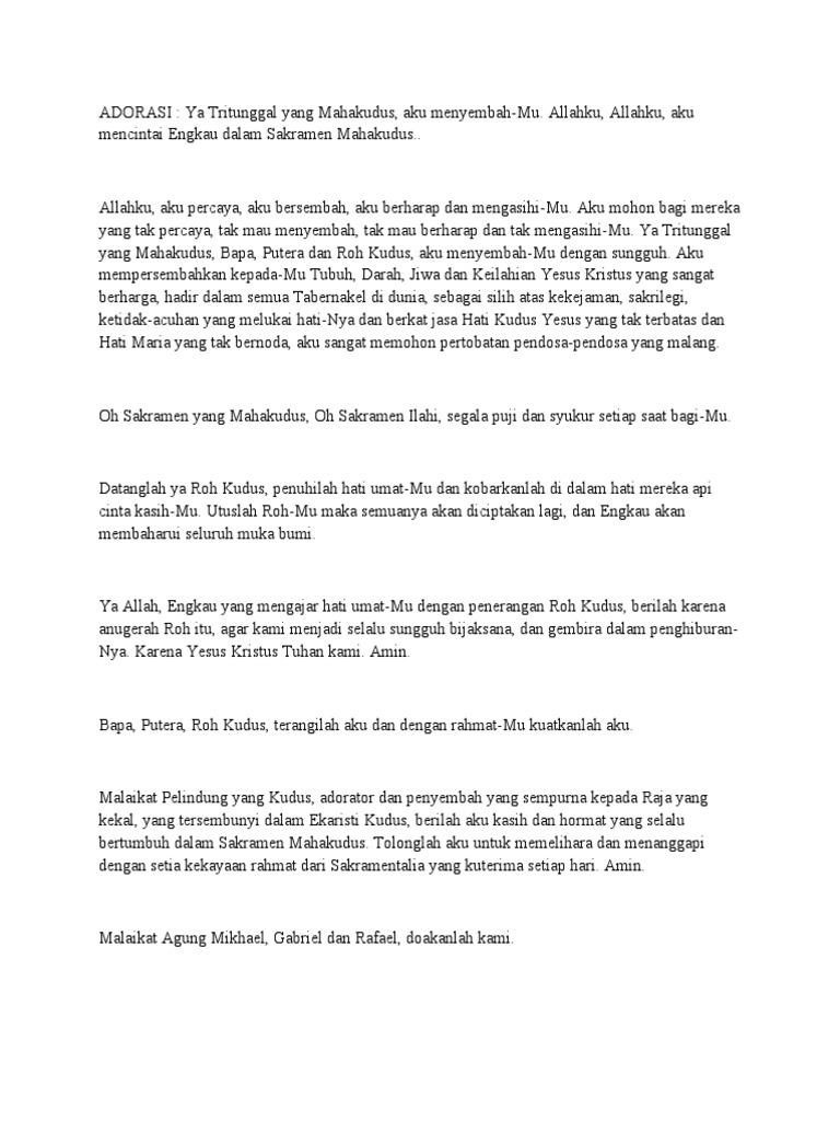 DOA SYUKUR DAN PERSEMBAHAN | PDF