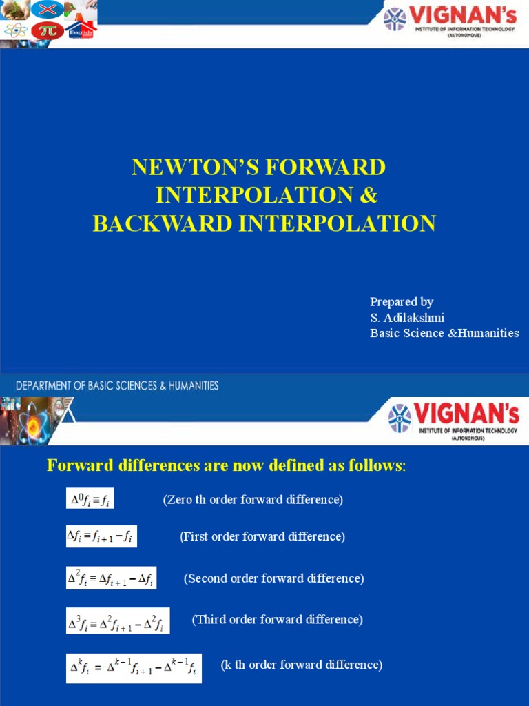 Newton S Forward And Backward Interpolation Deriving And Applying Formulas For Interpolation