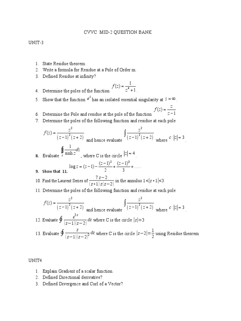 Vector Differentiation&Vector Integration QB | PDF | Multivariable ...