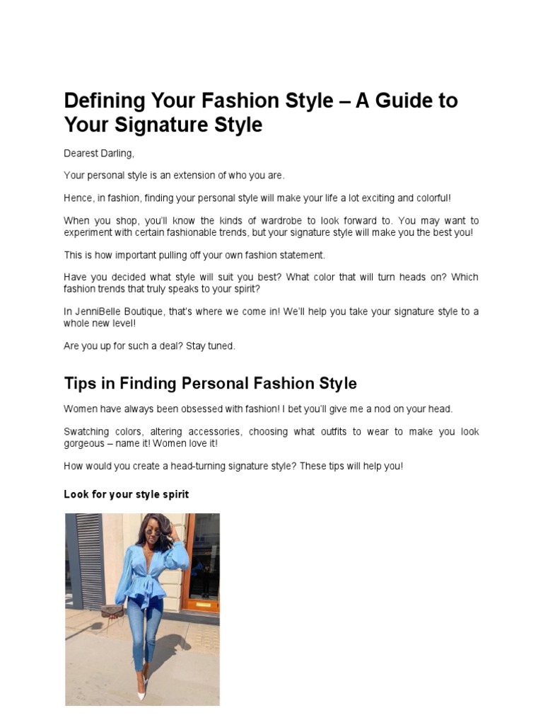 Defining Your Fashion Style | PDF | Fashion | Clothing